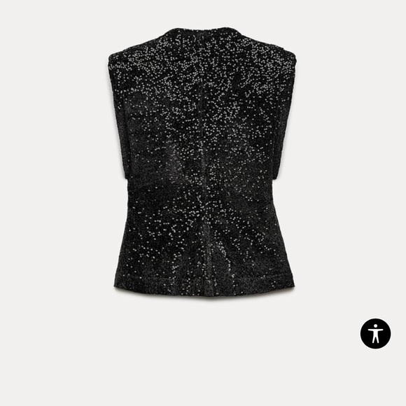 Zara | Tops | Zara Sequin Velvet Top Zw Collection | Poshmark